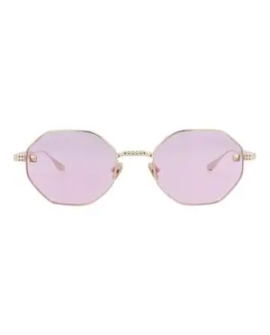 Valentino Garavani Round Frame Sunglasses - Gold Gold Pink (vlx/122a/52)