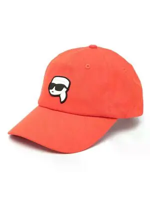 Karl Lagerfeld Ikonik Karl Cotton Baseball Cap - Red