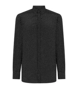 TOM FORD Silk Polka-dot Long-sleeve Shirt