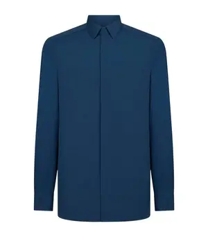 TOM FORD Cotton Poplin Long-sleeve Shirt - Navy