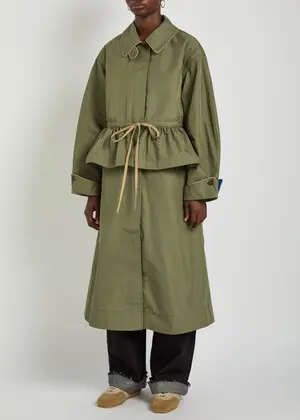 DAMSON MADDER Cotton-blend Multi-way Trench Coat - Green