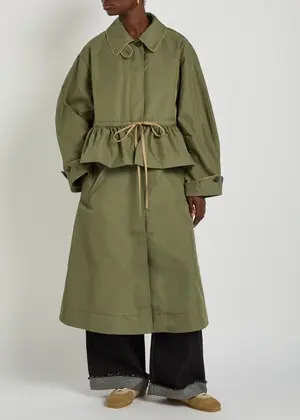 DAMSON MADDER Cotton-blend Multi-way Trench Coat - Green