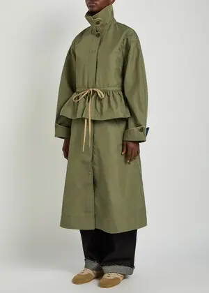 DAMSON MADDER Cotton-blend Multi-way Trench Coat - Green
