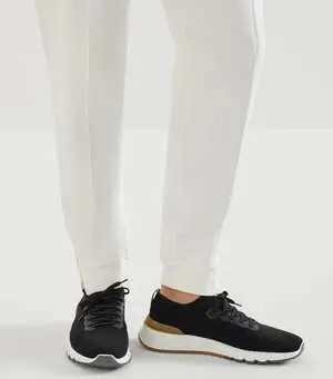 Brunello Cucinelli Cotton Knitted Low-top Sneakers - Black