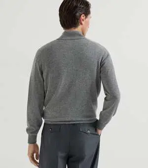 Brunello Cucinelli Cashmere Quarter-zip Pullover - Grey
