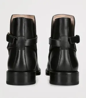 THE ROW Nobilis Leather Ankle Boots - Black