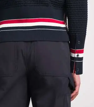 Thom Browne Cotton Ripple-stitch Cardigan - Navy
