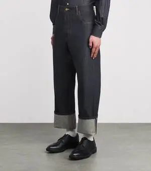 Thom Browne Selvedge Denim Straight Jeans - Navy