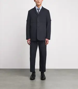 Thom Browne Cotton Unconstructed Sport Coat - Navy