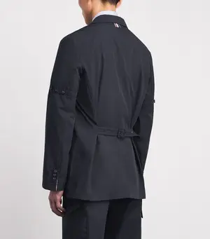 Thom Browne Cotton Unconstructed Sport Coat - Navy