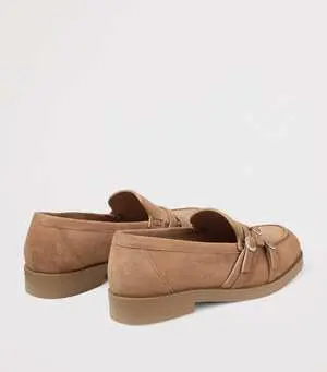 JIMMY CHOO Kalia Suede Loafers - Beige