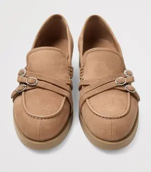 JIMMY CHOO Kalia Suede Loafers - Beige