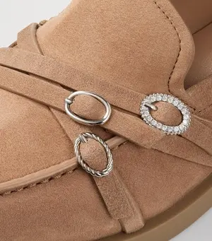 JIMMY CHOO Kalia Suede Loafers - Beige