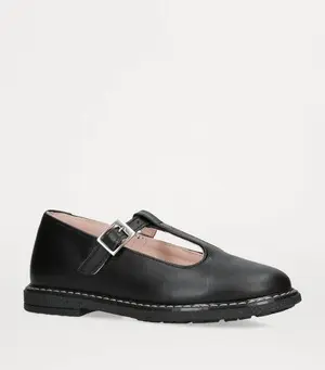PAPOUELLI Leather Mary Jane - Black