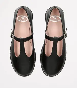 PAPOUELLI Leather Mary Jane Shoes - Black