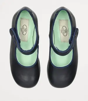 PAPOUELLI Leather Maud Mary Janes - Navy