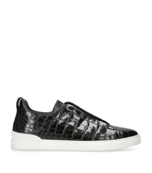 Zegna Croc Effect Sneakers For Men