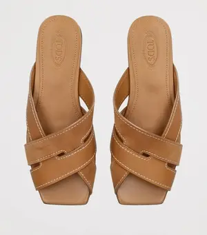 TOD'S Leather T-strap Sandals