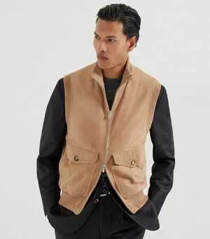 Brunello Cucinelli Suede Padded Gilet