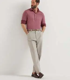 Brunello Cucinelli Cotton-linen Panama Trousers - Brown