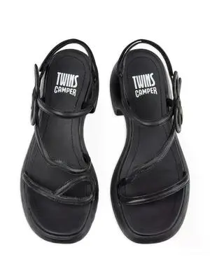Camper Thelma Twins Bow-detail Leather Sandals - Black