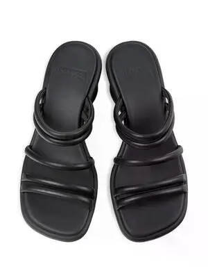 Camper Strap-detail Wedge Sandals - Black