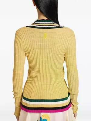 La DoubleJ Releve Ribbed V-neck Sweater - Yellow
