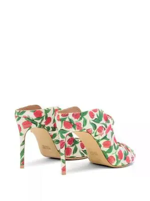 MALONE SOULIERS Floral Print T-strap Sandals - White
