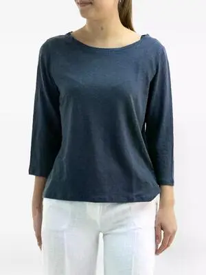Majestic Filatures Knit Boat Neck Top - Blue