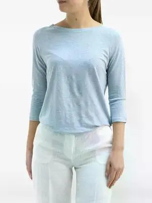 Majestic Filatures Boat Neck Top - Blue