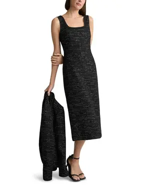 St. John Cannes Tweed Sheath Dress - Black/multi