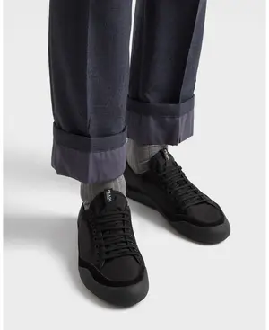 Prada Speedrock Re-nylon And Suede Sneakers - Black