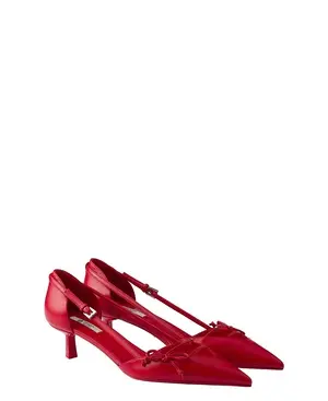 Prada Leather Pumps - Red
