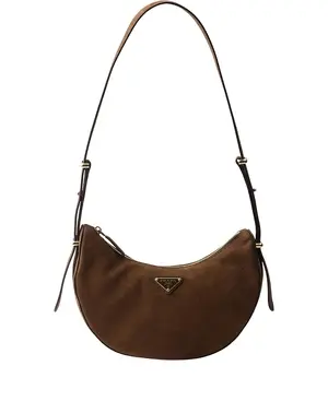 Prada Arque Small Nubuck Leather Bag - Brown