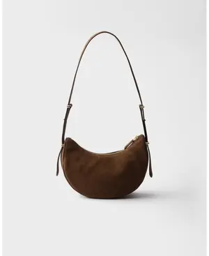 Prada Arque Small Nubuck Leather Bag - Brown