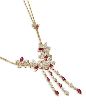 Bloomingdale'S Ruby And Diamond Necklace In 14k Yellow