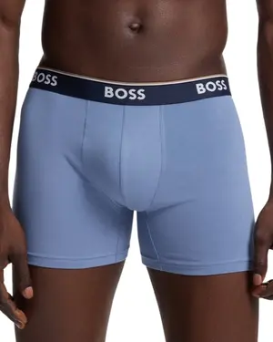 BOSS 3pk. Logo Boxer Briefs - Open Blue