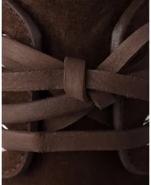 Prada Suede Lace-up Boat Shoes - Brown