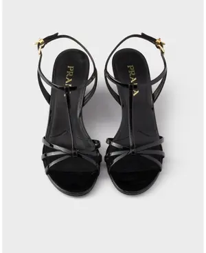 Prada Patent Leather Sandals - Black
