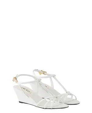 Prada Patent Leather Sandals - White