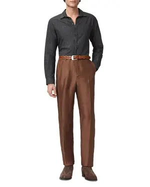 John Varvatos Bucks Linen Cotton Shirt - Deep Blue