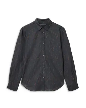 John Varvatos Bucks Linen Cotton Shirt - Deep Blue