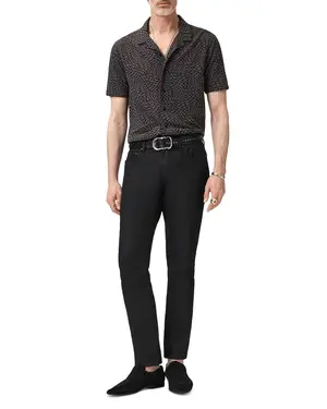 John Varvatos Cillian Short Sleeve Camp Collar Shirt - Black