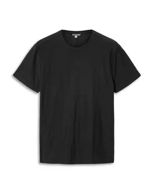 John Varvatos Rubin Crinkled Jacquard Short Sleeve Tee - Black