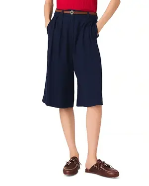 Maje Icailly Linen Blend Bermuda Shorts