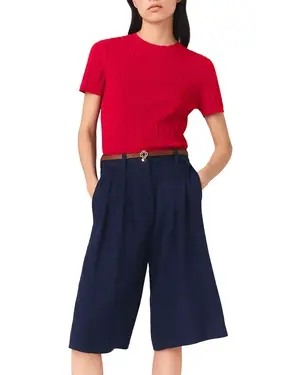 Maje Icailly Linen Blend Bermuda Shorts