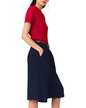 Maje Icailly Linen Blend Bermuda Shorts