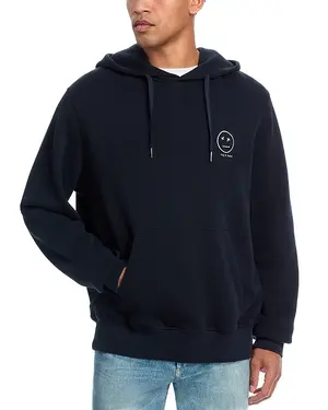 Rag & Bone Embroidered Drawstring Hoodie - Black
