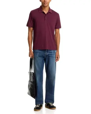 Rag & Bone Tech Pique Slim Polo Shirt - Dark Red