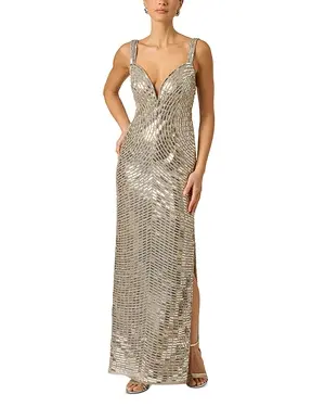 Adrianna Papell Beaded Evening Gown